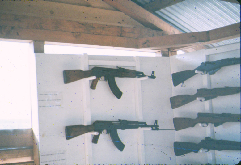 NVA weapons in briefing room. (pic.2)