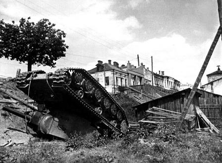 Overturned tank